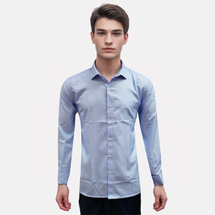 Charaghdin.com - Self Design Light Blue Shirt