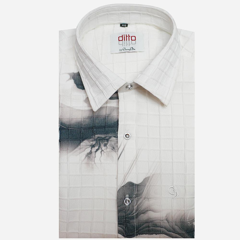 Charaghdin.com - Print White Shirt